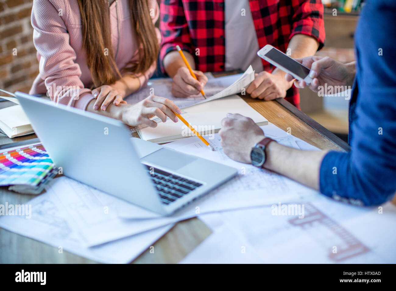 Designers working at project Stock Photo - Alamy