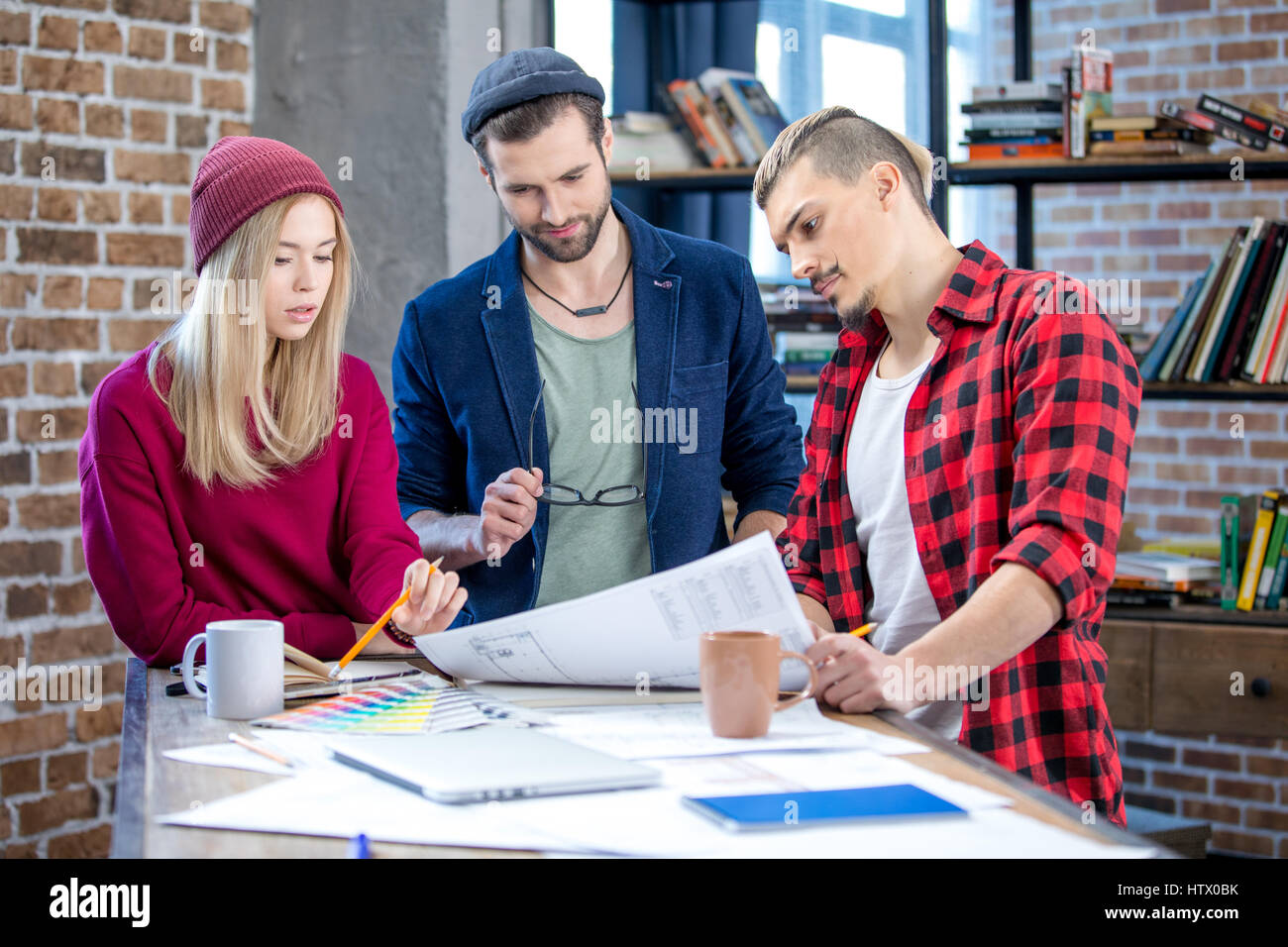 Designers working at project Stock Photo - Alamy