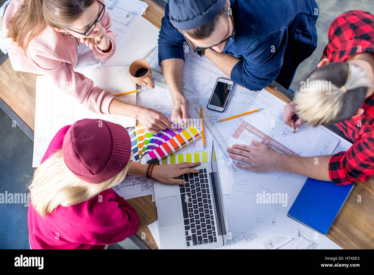 Designers working at project Stock Photo - Alamy