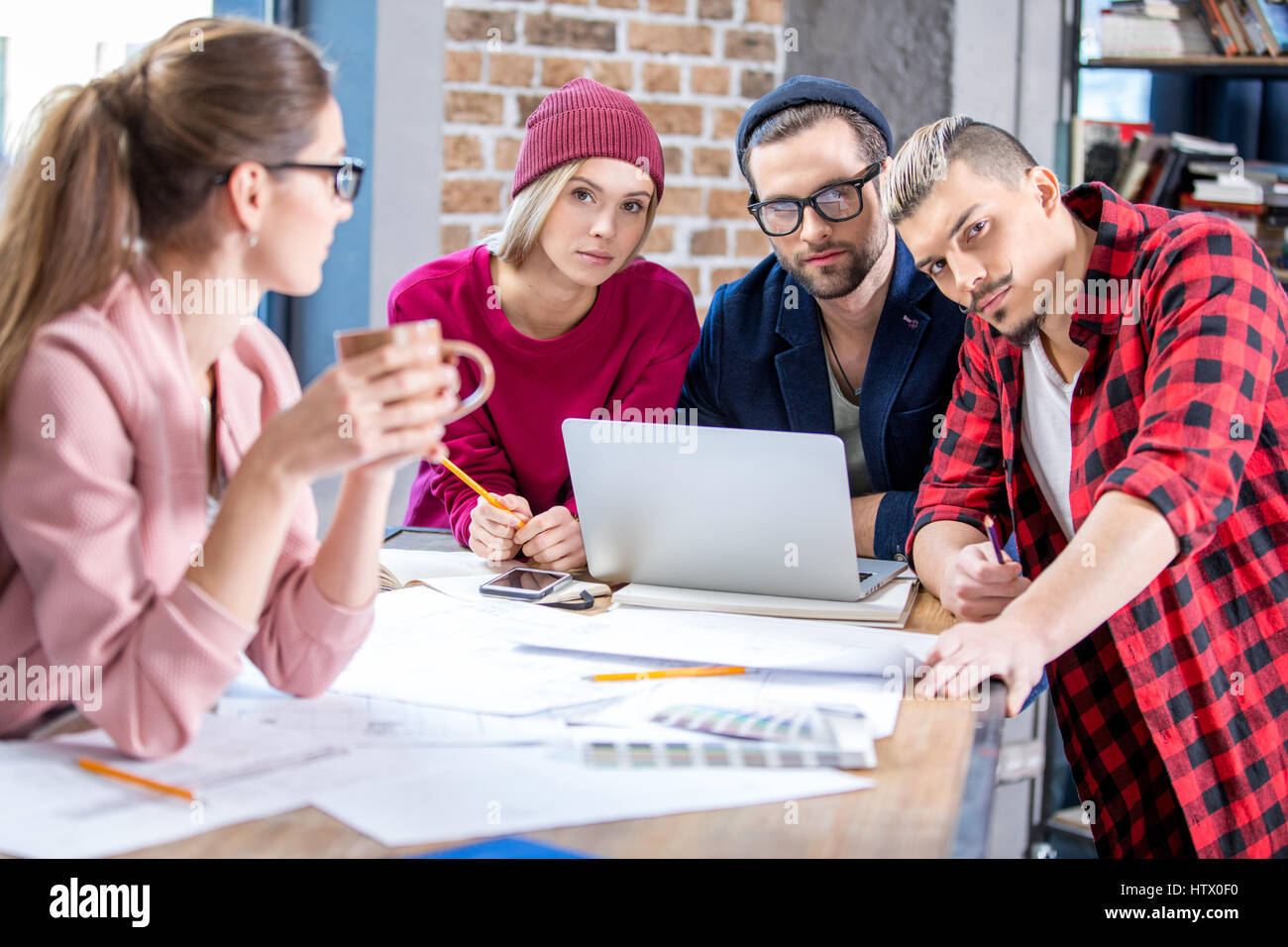 Designers working at project Stock Photo - Alamy