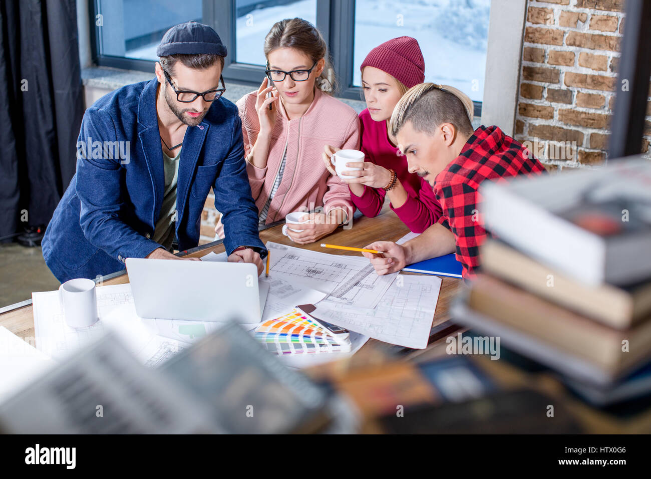 Designers working at project Stock Photo - Alamy