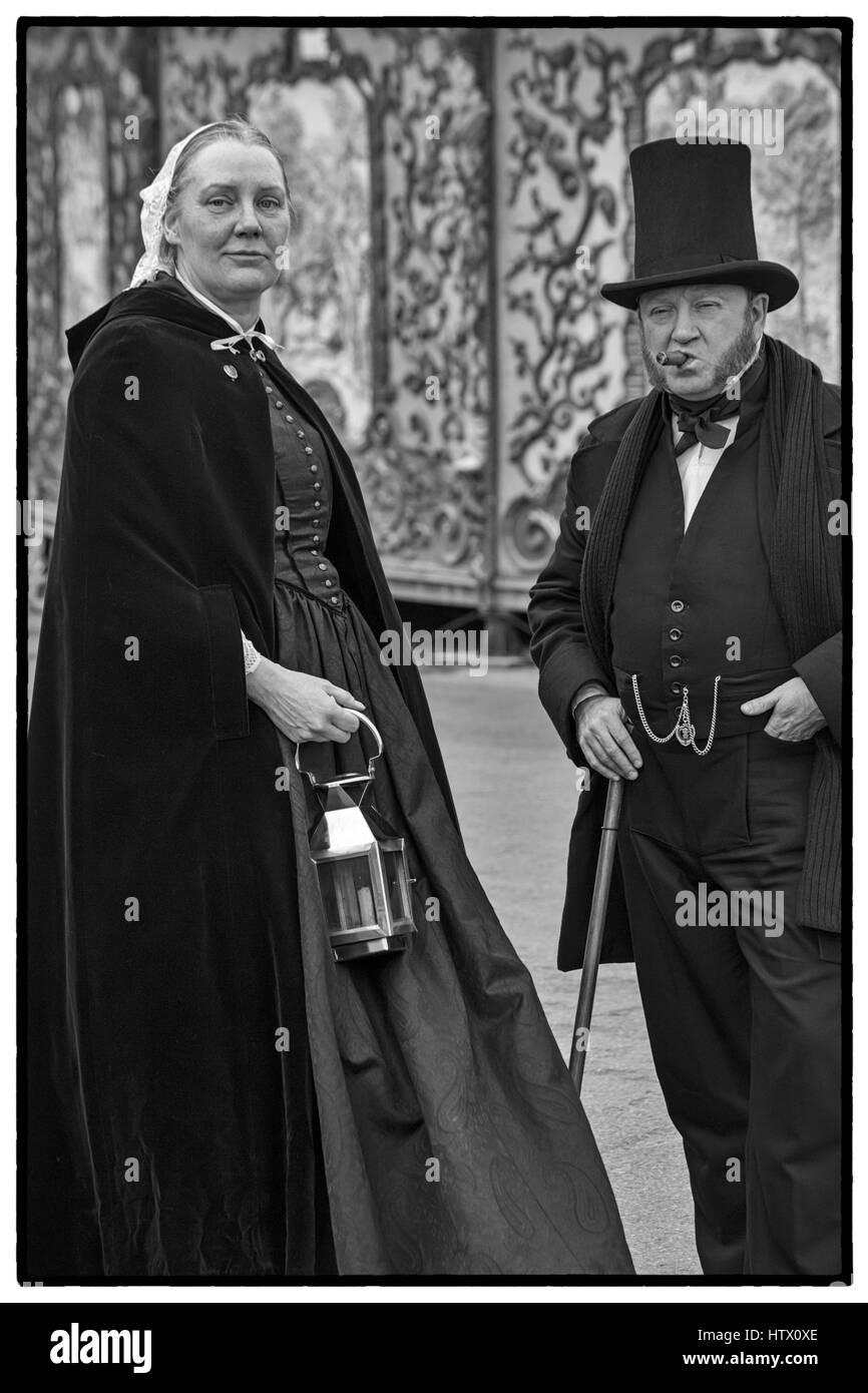 Florence Nightingale, lady of the lamp, with suited man smoking cigar ...