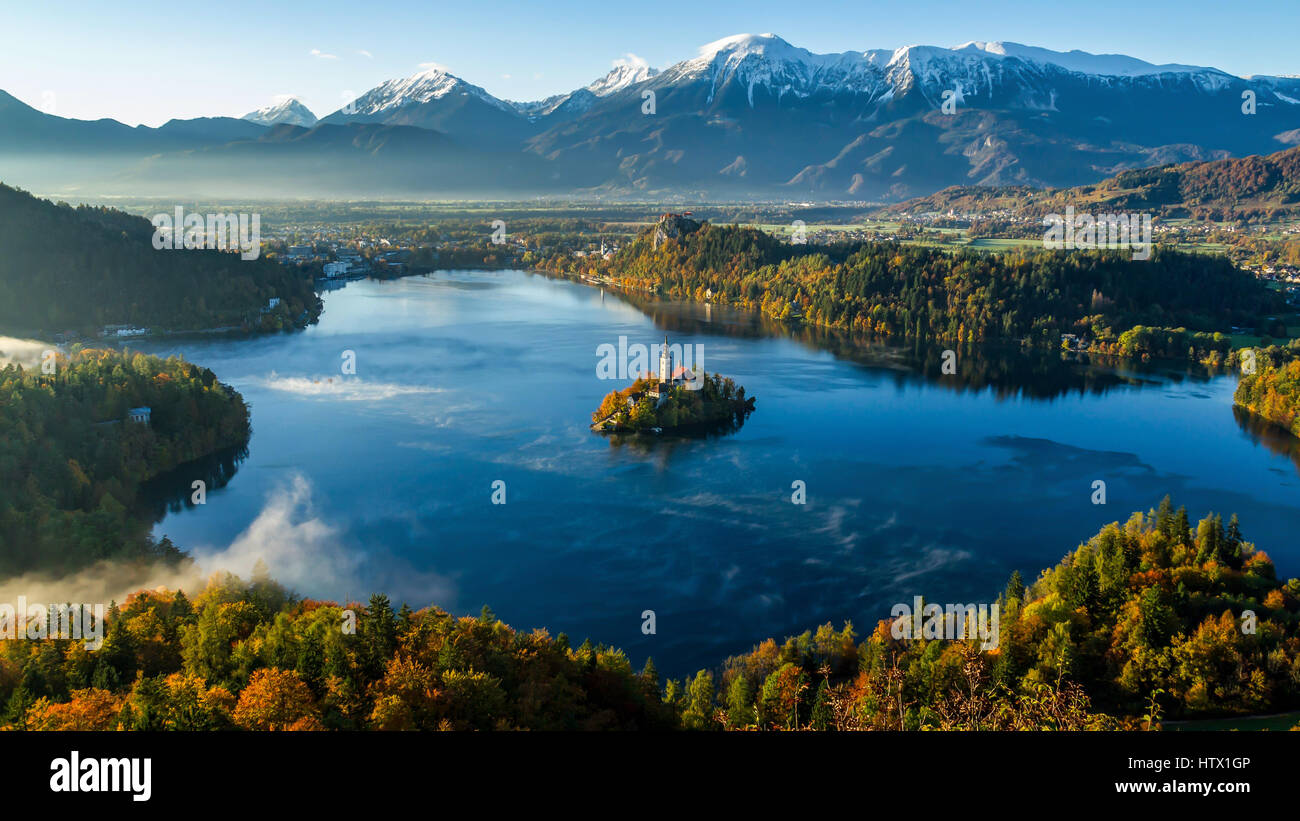 A beautiful landscape with a lake Stock Photo - Alamy
