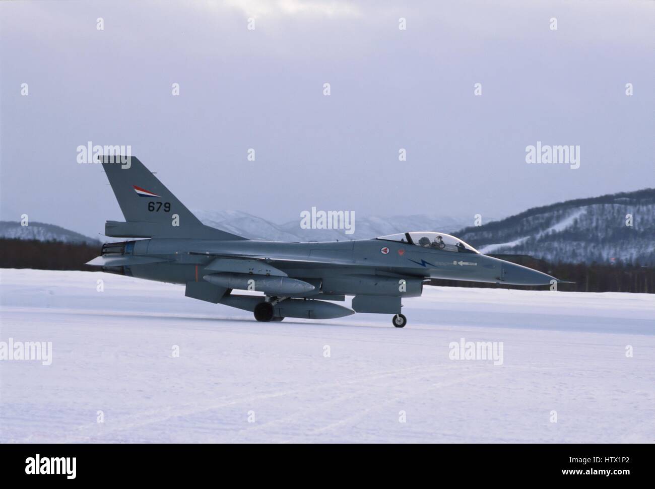 Norwegian Air Force, fighter aircraft F 16 "Fighting Falcon Stock Photo ...