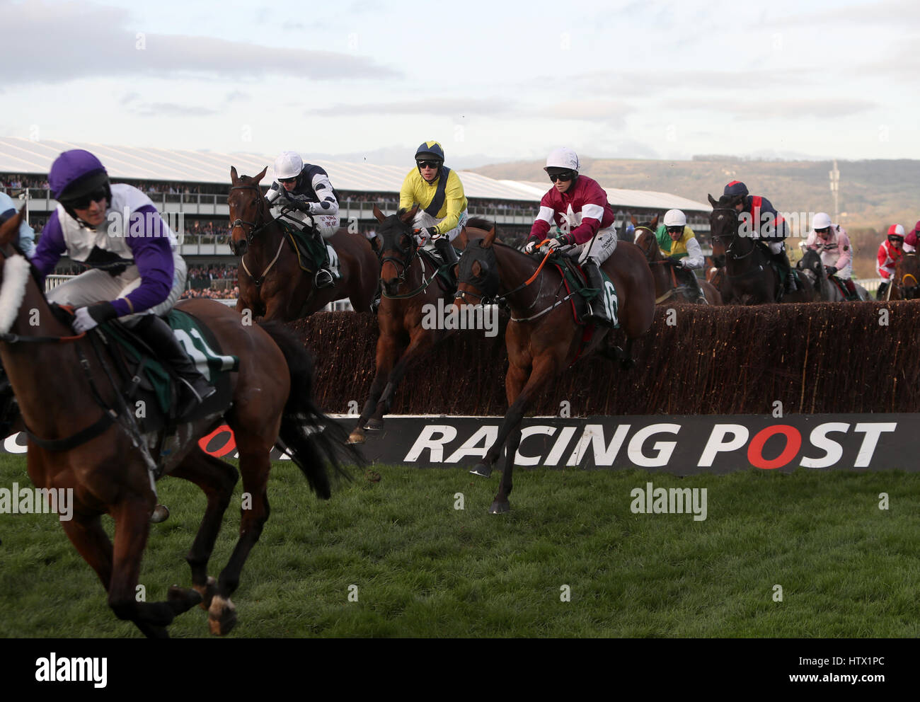 Jockey Lisa O'Neill (centre) on board Tiger Roll during the 16:50 JT ...