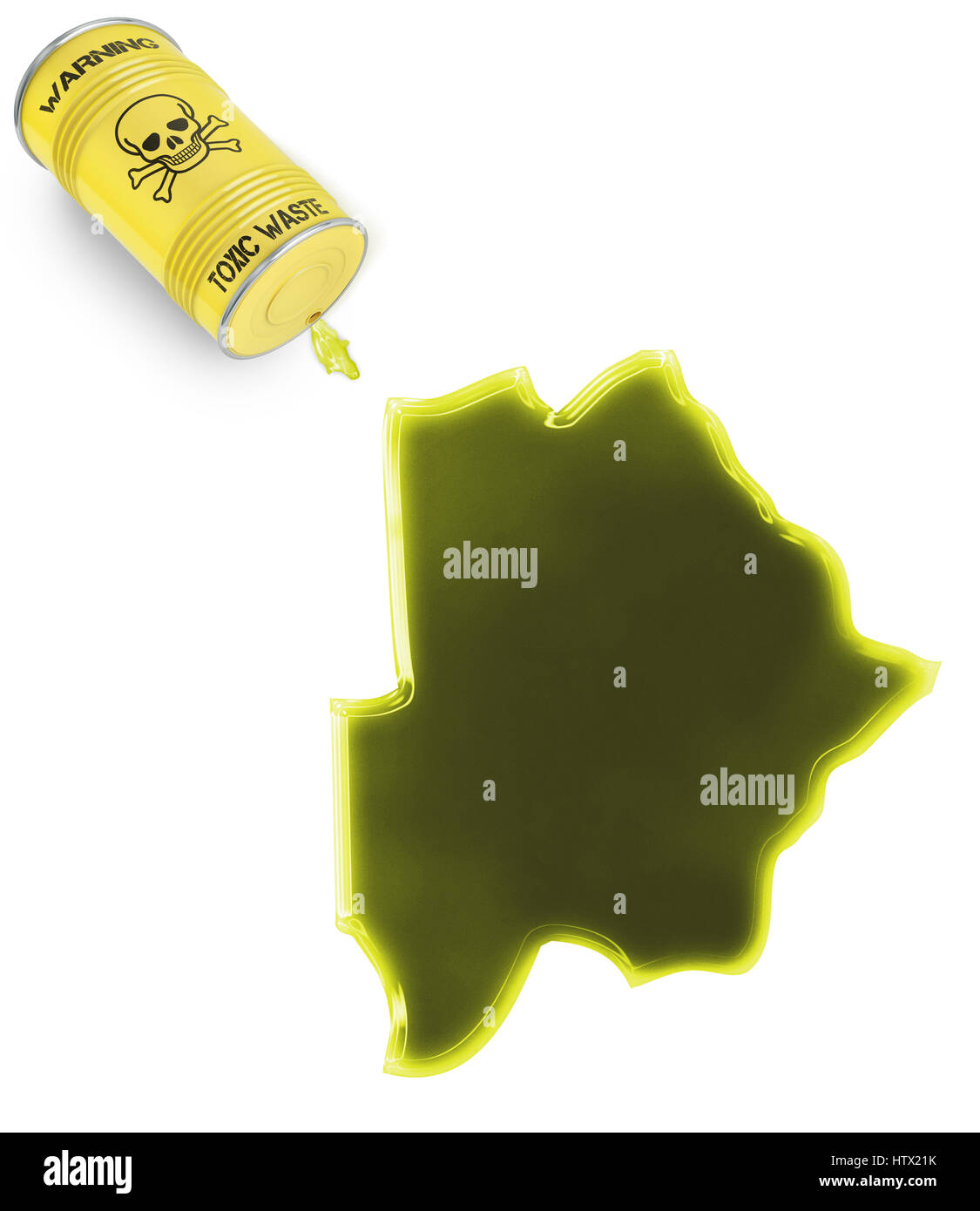 Glossy spill of a toxic substance in the shape of Botswana (series ...