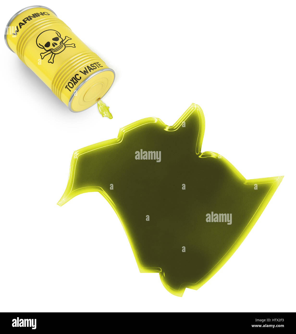 Glossy spill of a toxic substance in the shape of New Brunswick (series ...