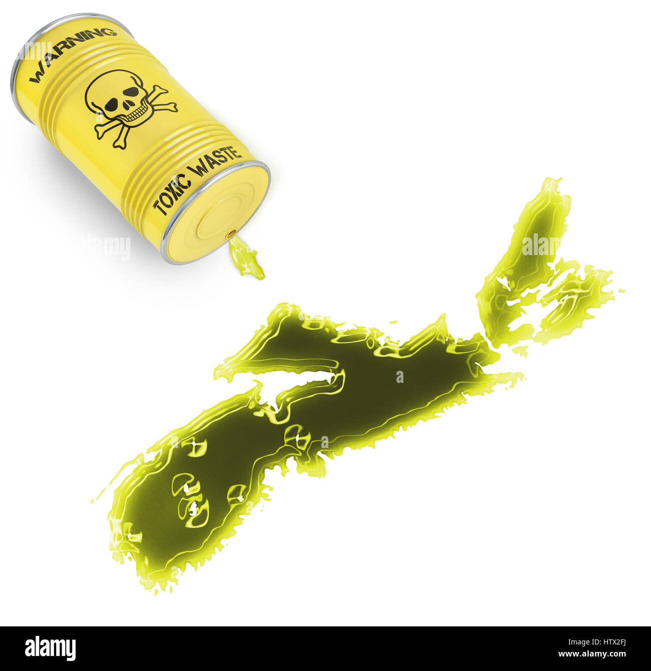 Glossy spill of a toxic substance in the shape of Nova Scotia (series ...