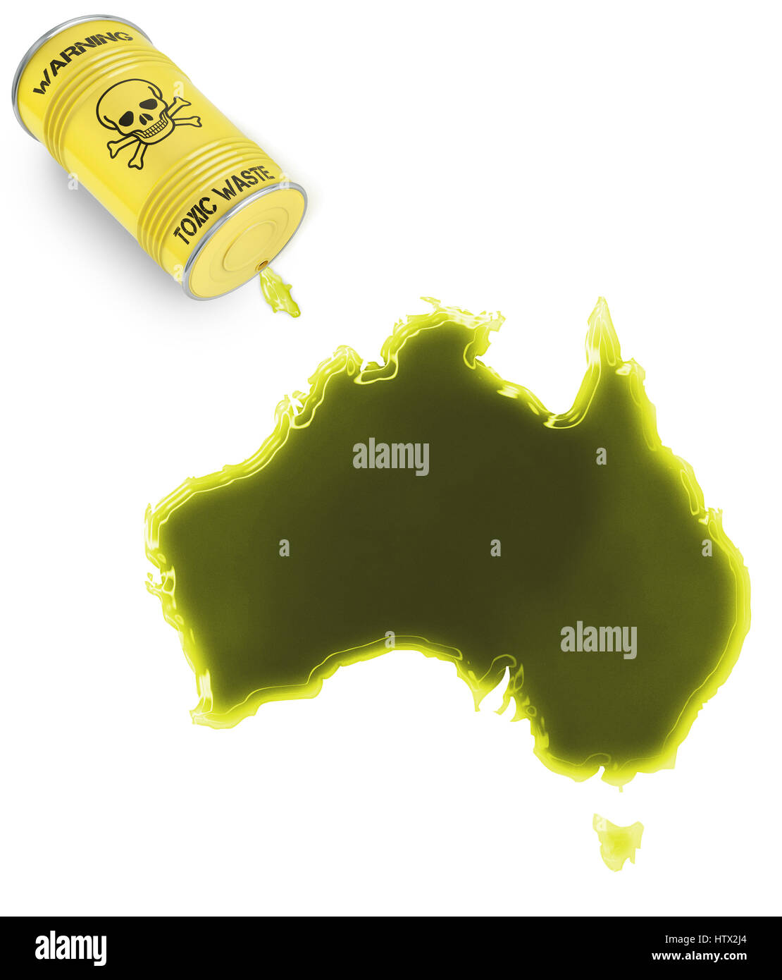 Glossy spill of a toxic substance in the shape of Australia (series ...