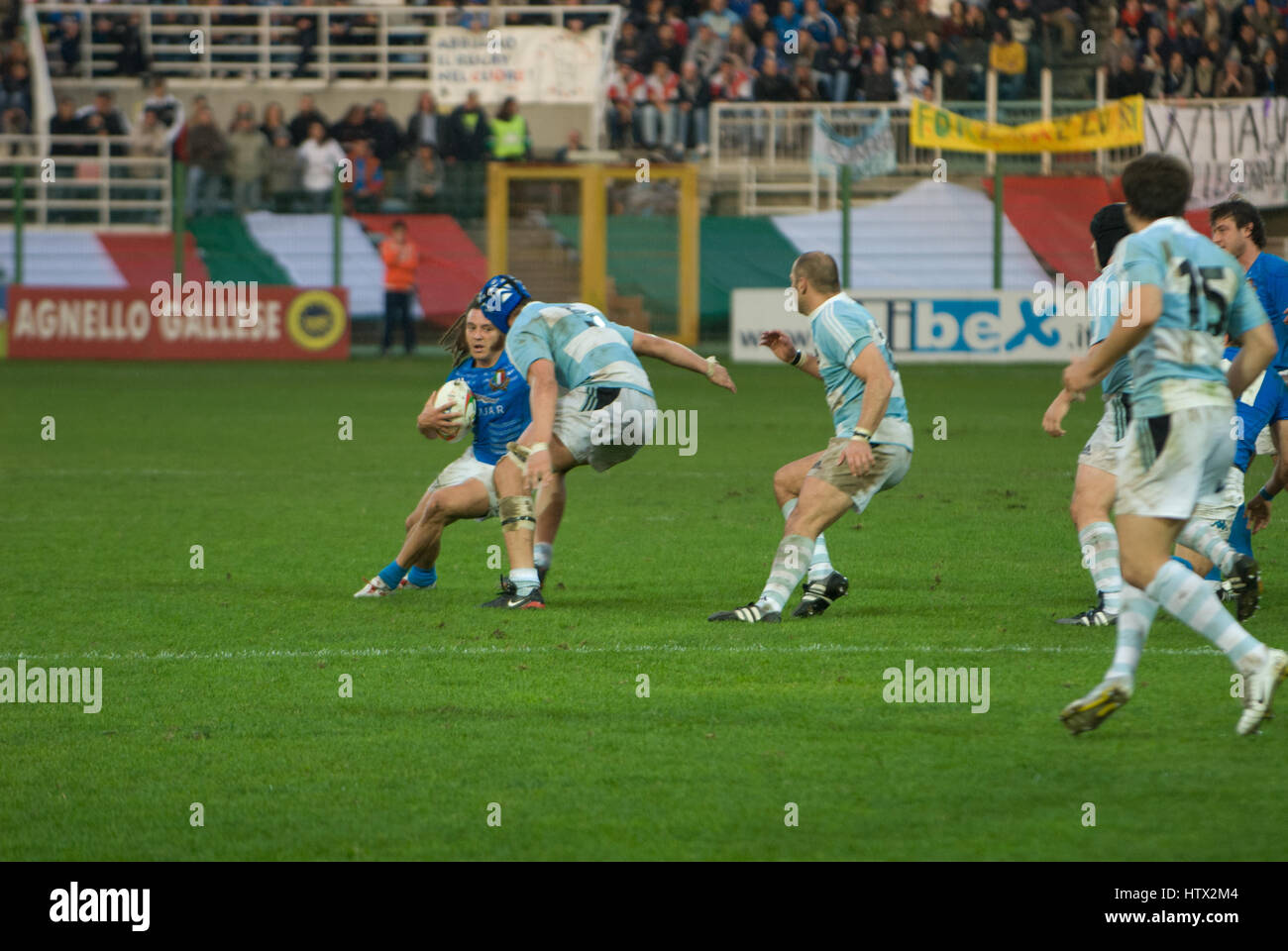 Action during rugby test match Italy against Argentina, Flaminio ...
