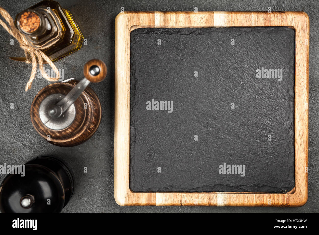 Slate board in a wooden frame Stock Photo - Alamy