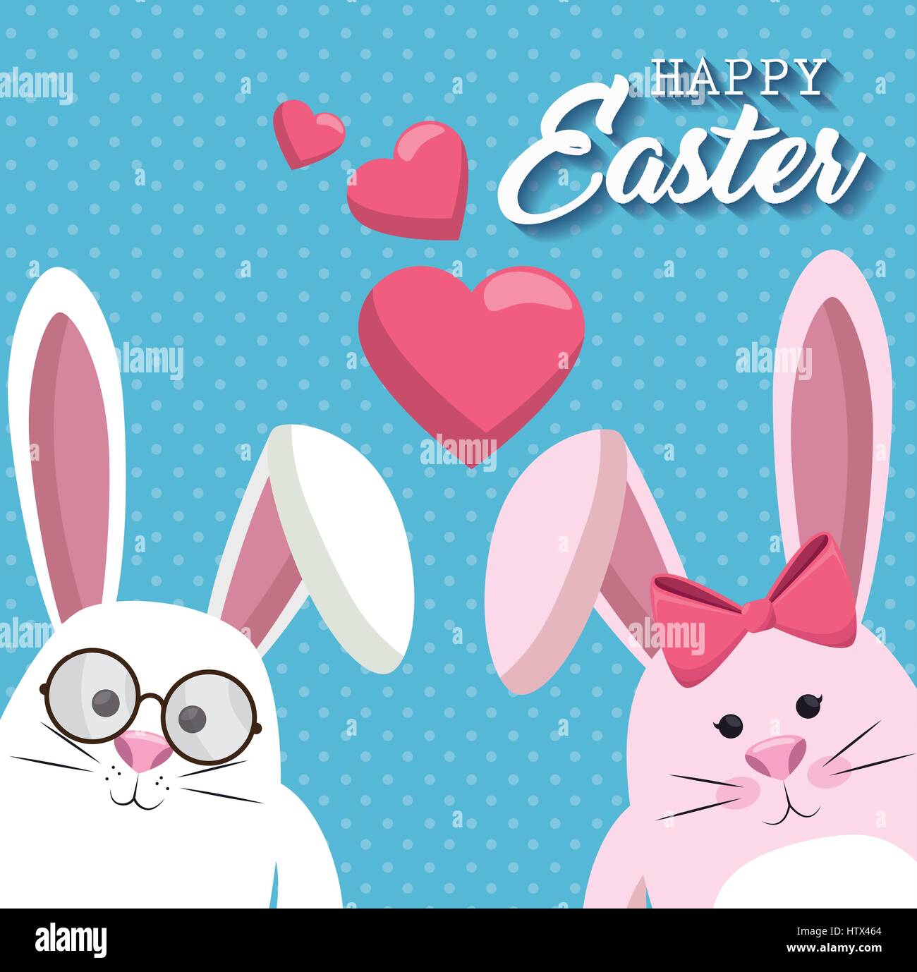 cute rabbit happy easter Stock Vector Image & Art - Alamy