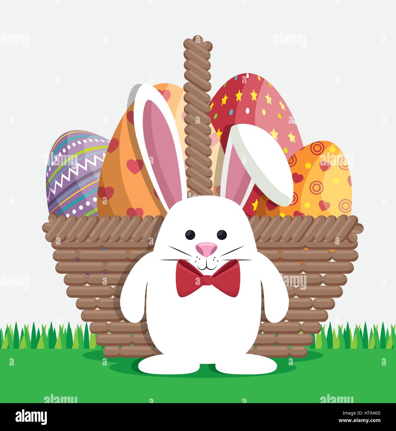 cute rabbit happy easter Stock Vector Image & Art - Alamy