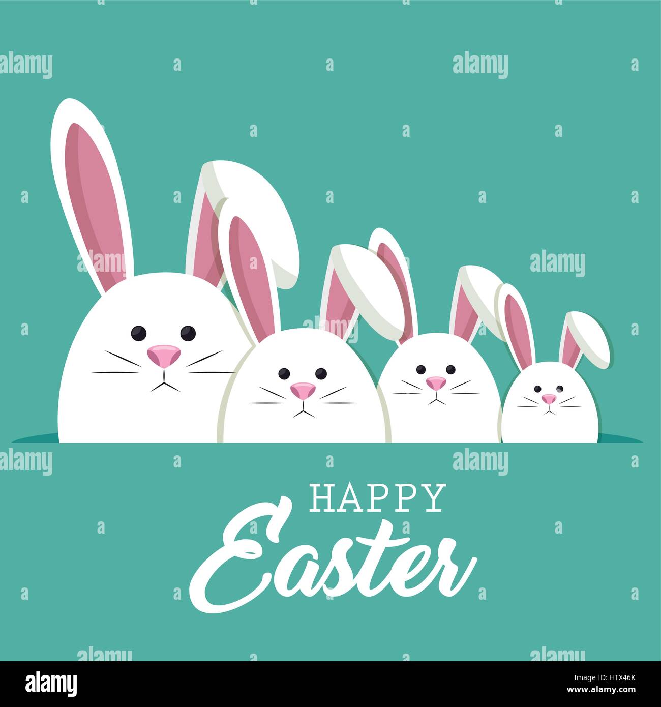 cute rabbit happy easter Stock Vector Image & Art - Alamy
