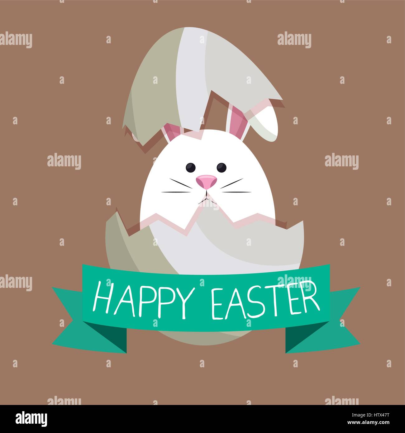 cute rabbit happy easter Stock Vector Image & Art - Alamy
