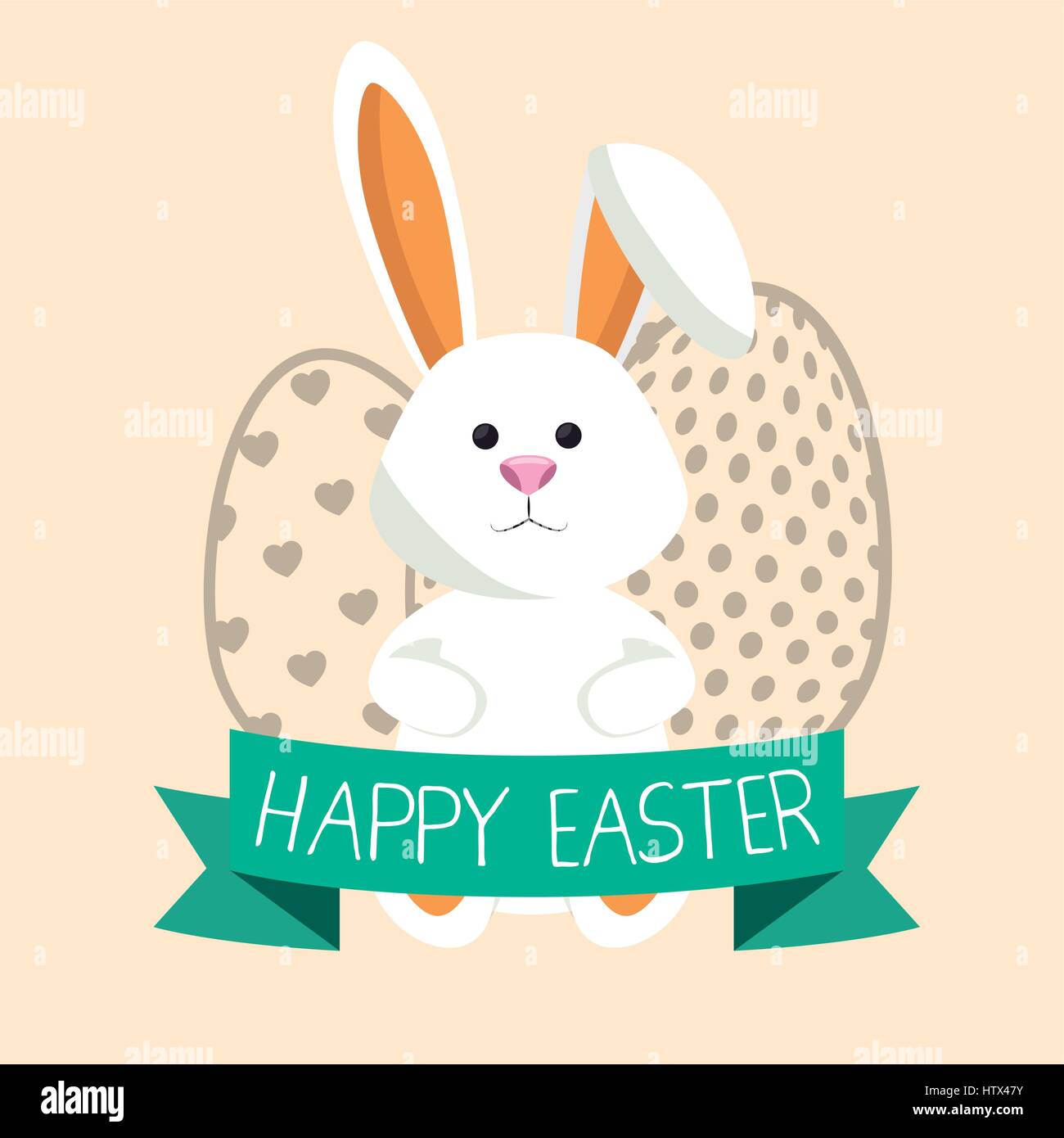 cute rabbit happy easter Stock Vector Image & Art - Alamy