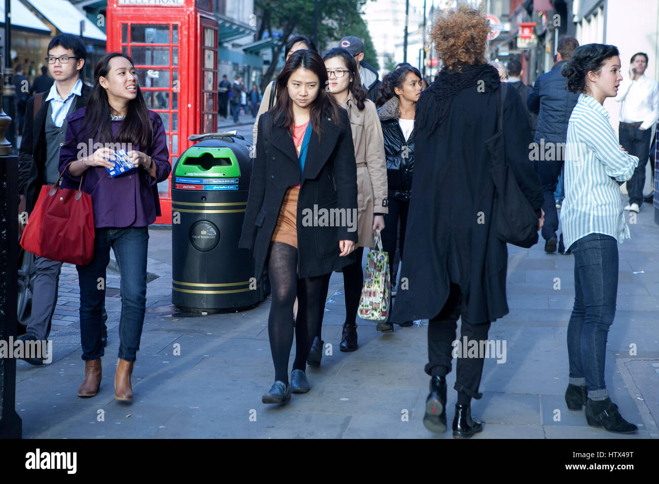 LONDON, ENGLAND - April 12, 2016 People of different nationalities are ...