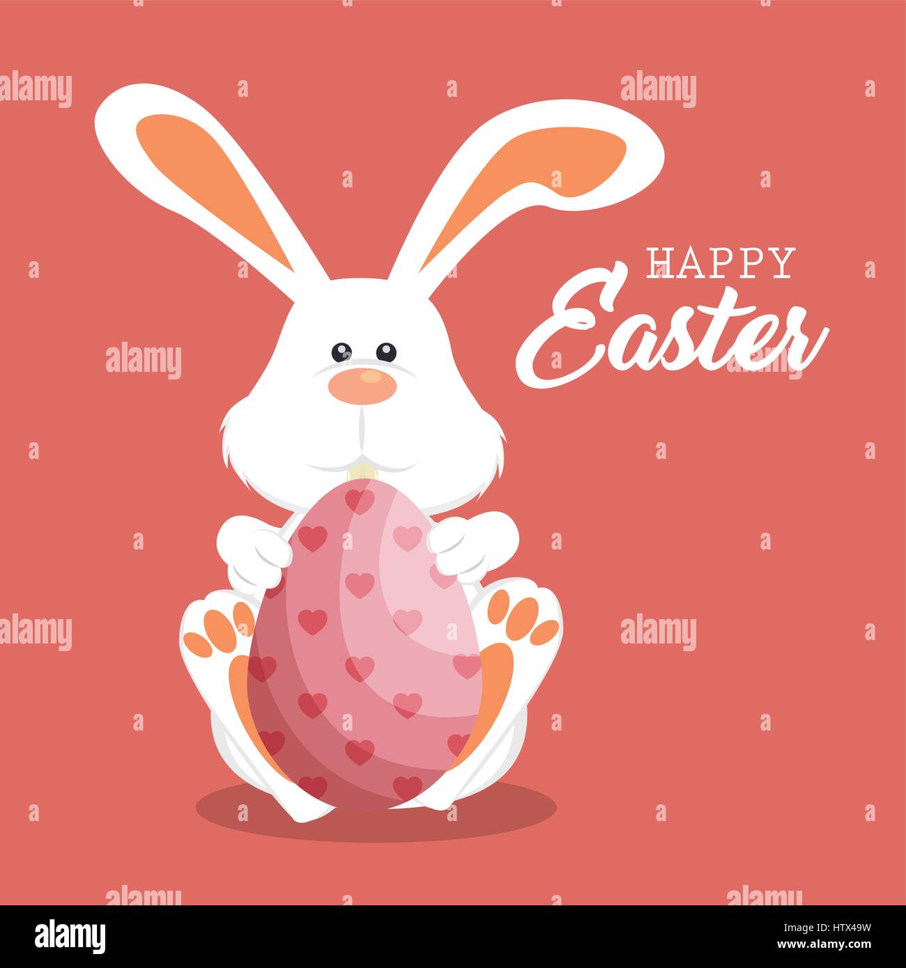 cute rabbit happy easter Stock Vector Image & Art - Alamy