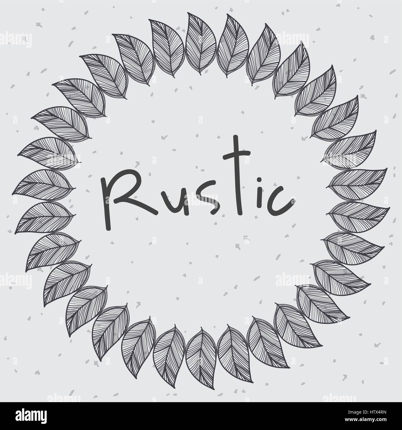 gray rustic emblem leaves icon Stock Vector Image & Art - Alamy