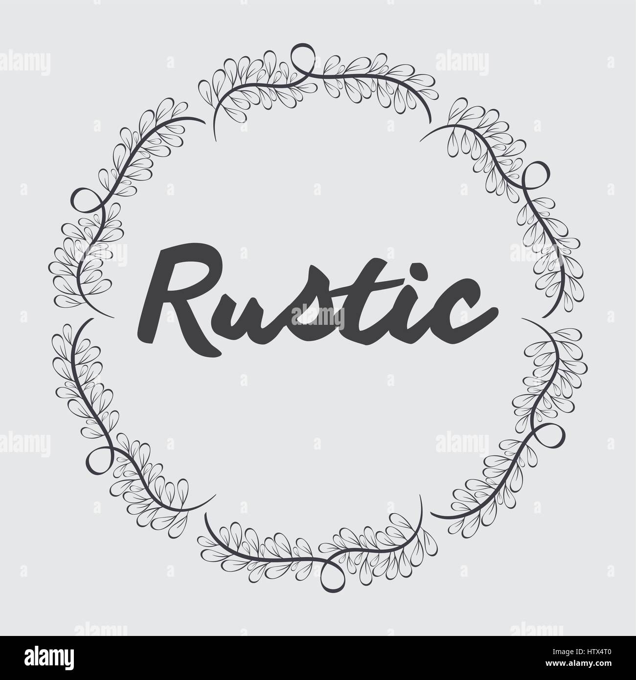 gray rustic emblem branches icon Stock Vector Image & Art - Alamy
