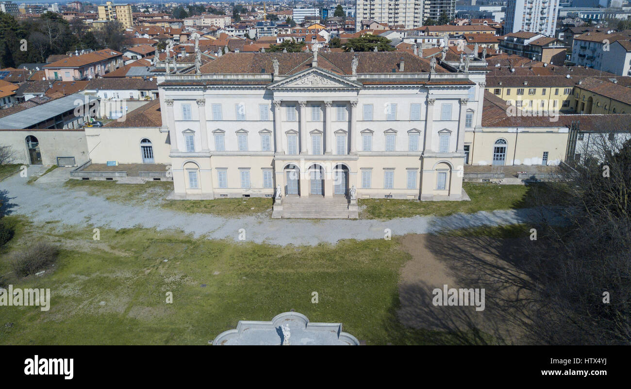 Villa Cusani Tittoni Traversi, panoramic view, aerial view, Desio ...