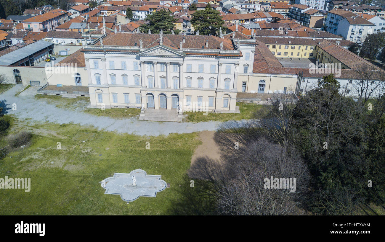 Villa Cusani Tittoni Traversi, panoramic view, aerial view, Desio ...