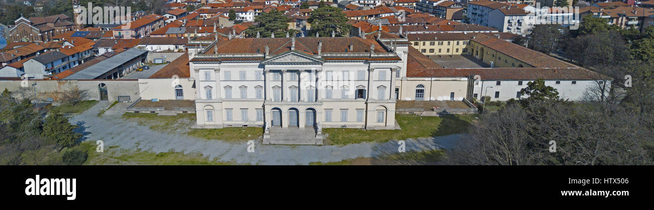 Villa Cusani Tittoni Traversi, panoramic view, aerial view, Desio ...