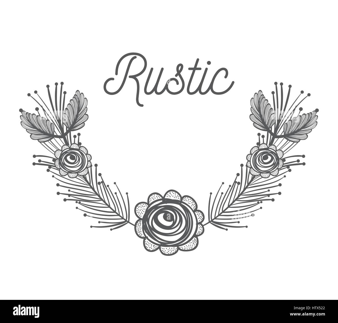 rustic emblem feathers icon Stock Vector Image & Art - Alamy