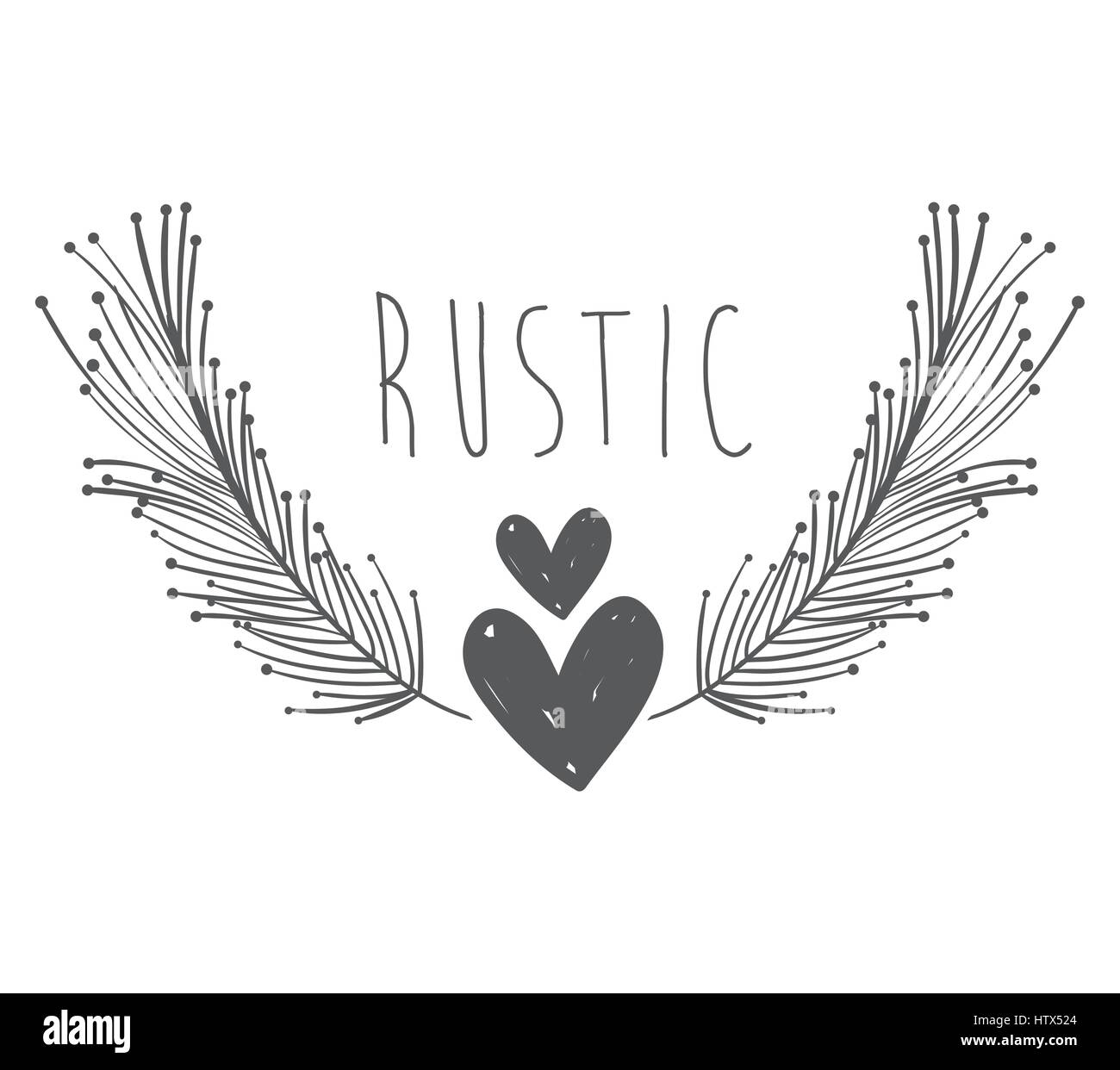 rustic emblem feathers icon Stock Vector Image & Art - Alamy