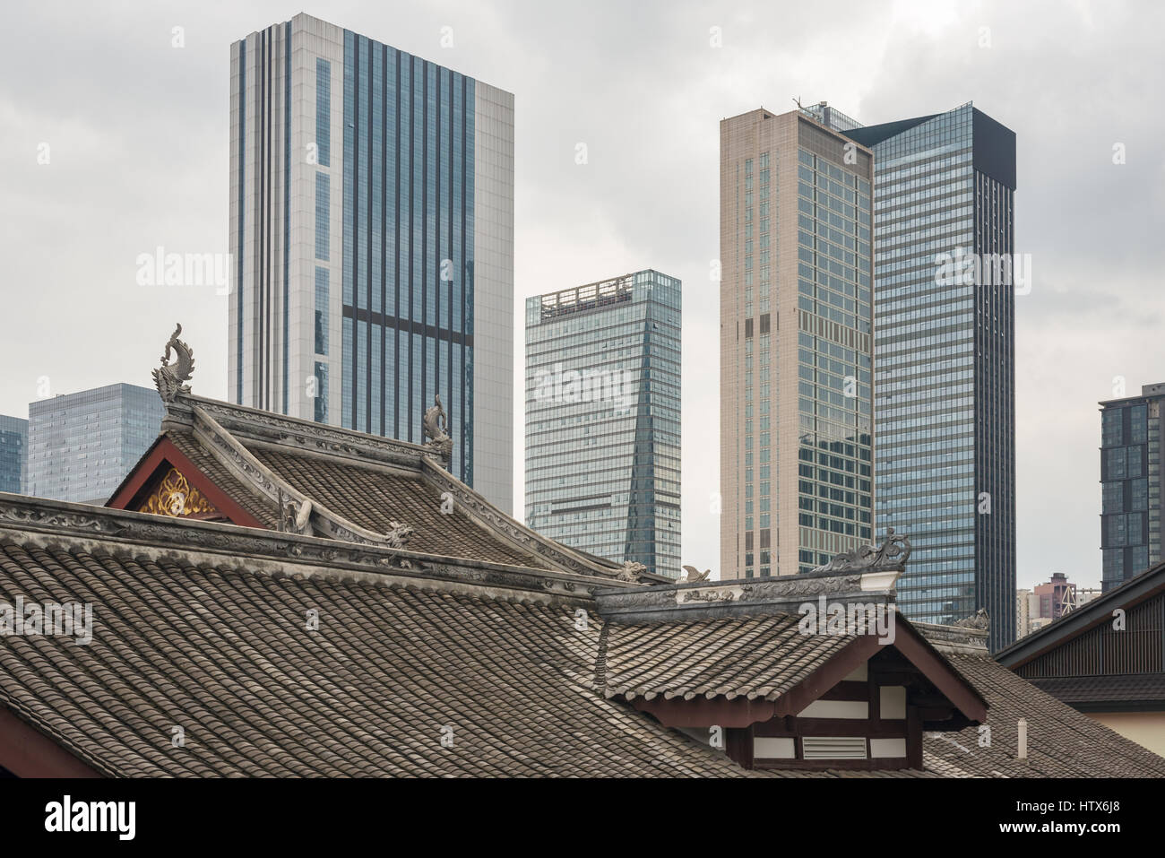 Old and modern architecture in Chengdu - China Stock Photo - Alamy