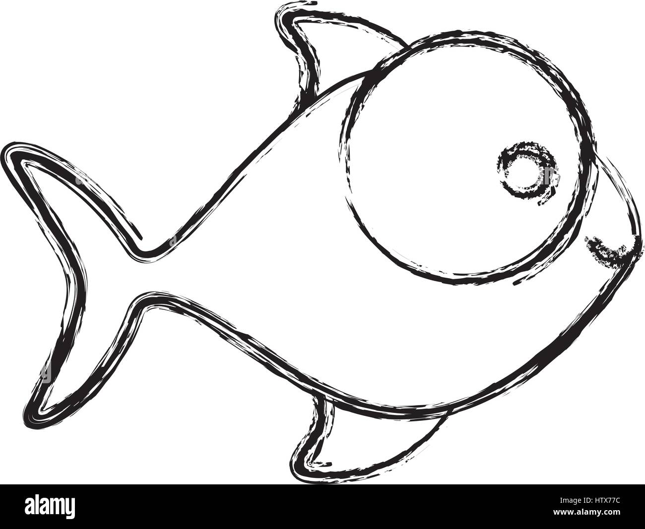 contour fish with big eyes icon Stock Vector Image & Art - Alamy