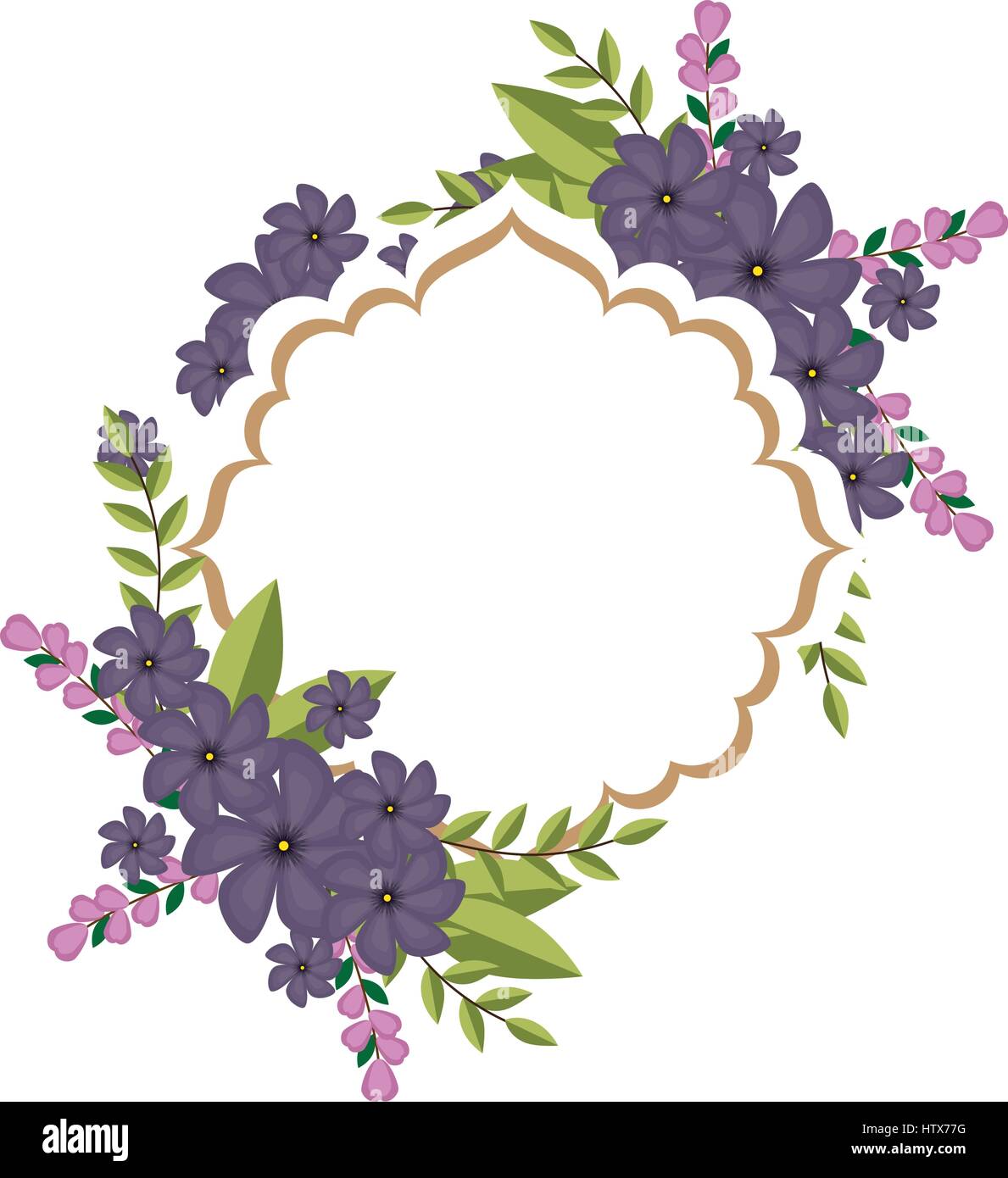 cute floral frame decorative Stock Vector Image & Art - Alamy