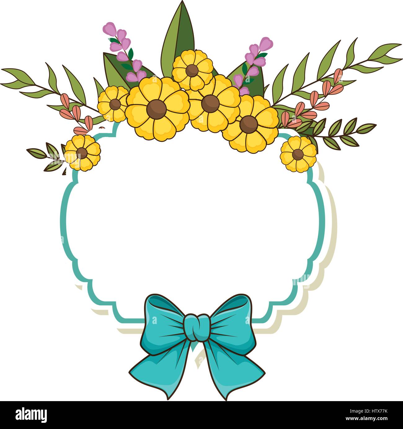 cute floral frame decorative Stock Vector Image & Art - Alamy