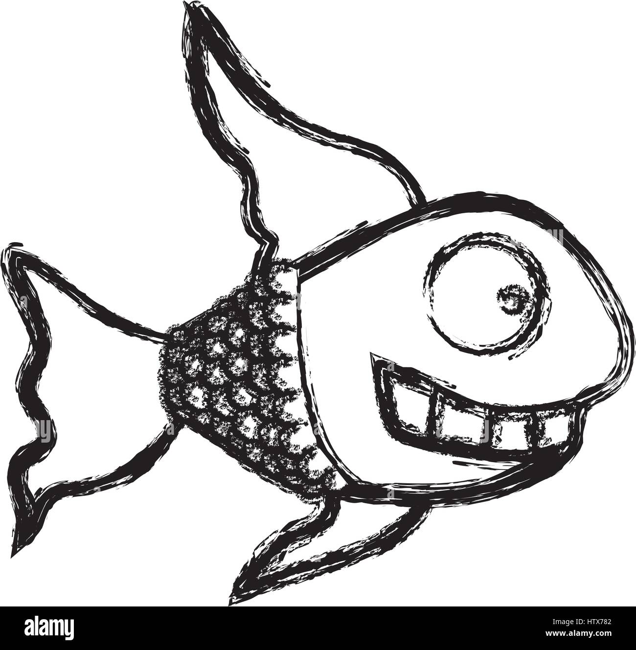 contour fun fish carucature icon Stock Vector Image & Art - Alamy