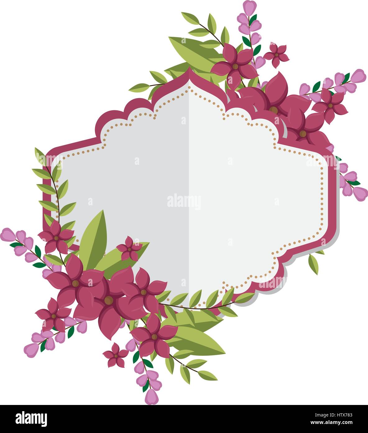 cute floral frame decorative Stock Vector Image & Art - Alamy