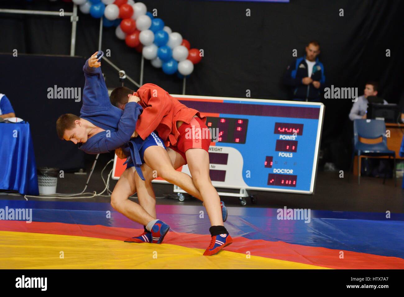 Orenburg, Russia - 29 October 2016: Boys competitions Sambo in the ...