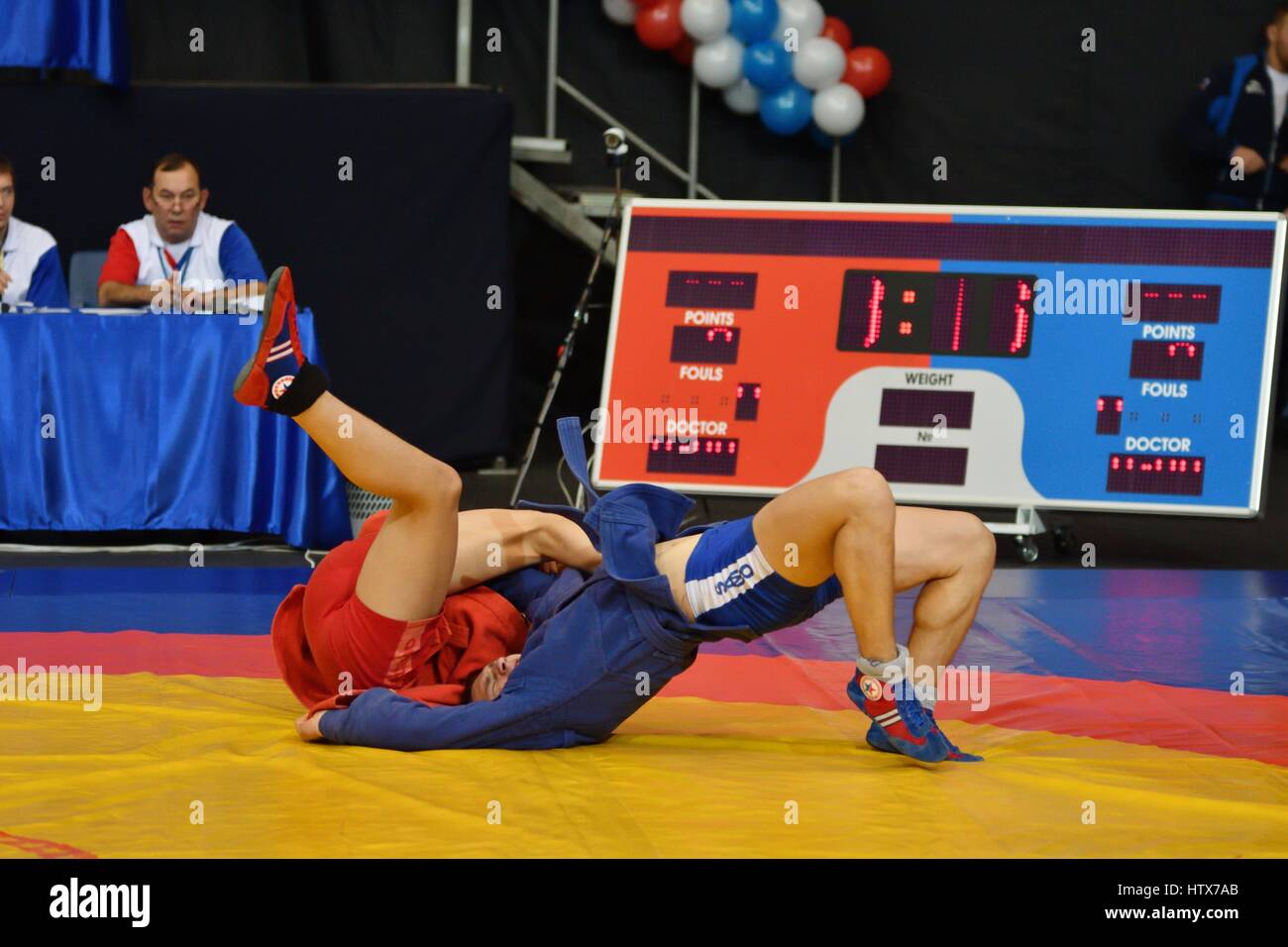 Orenburg, Russia - 29 October 2016: Boys competitions Sambo in the ...
