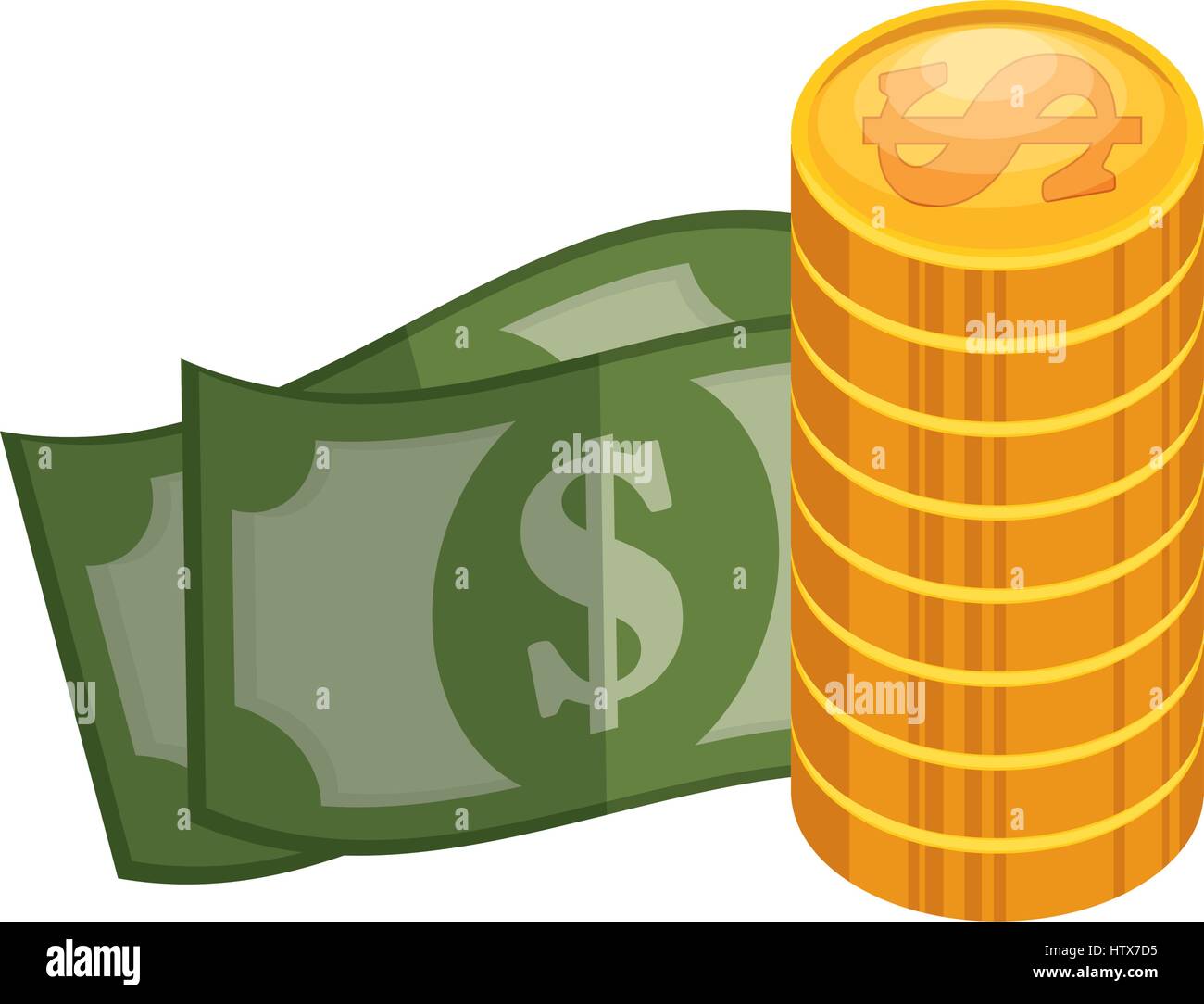 bills and coins icon Stock Vector Image & Art - Alamy