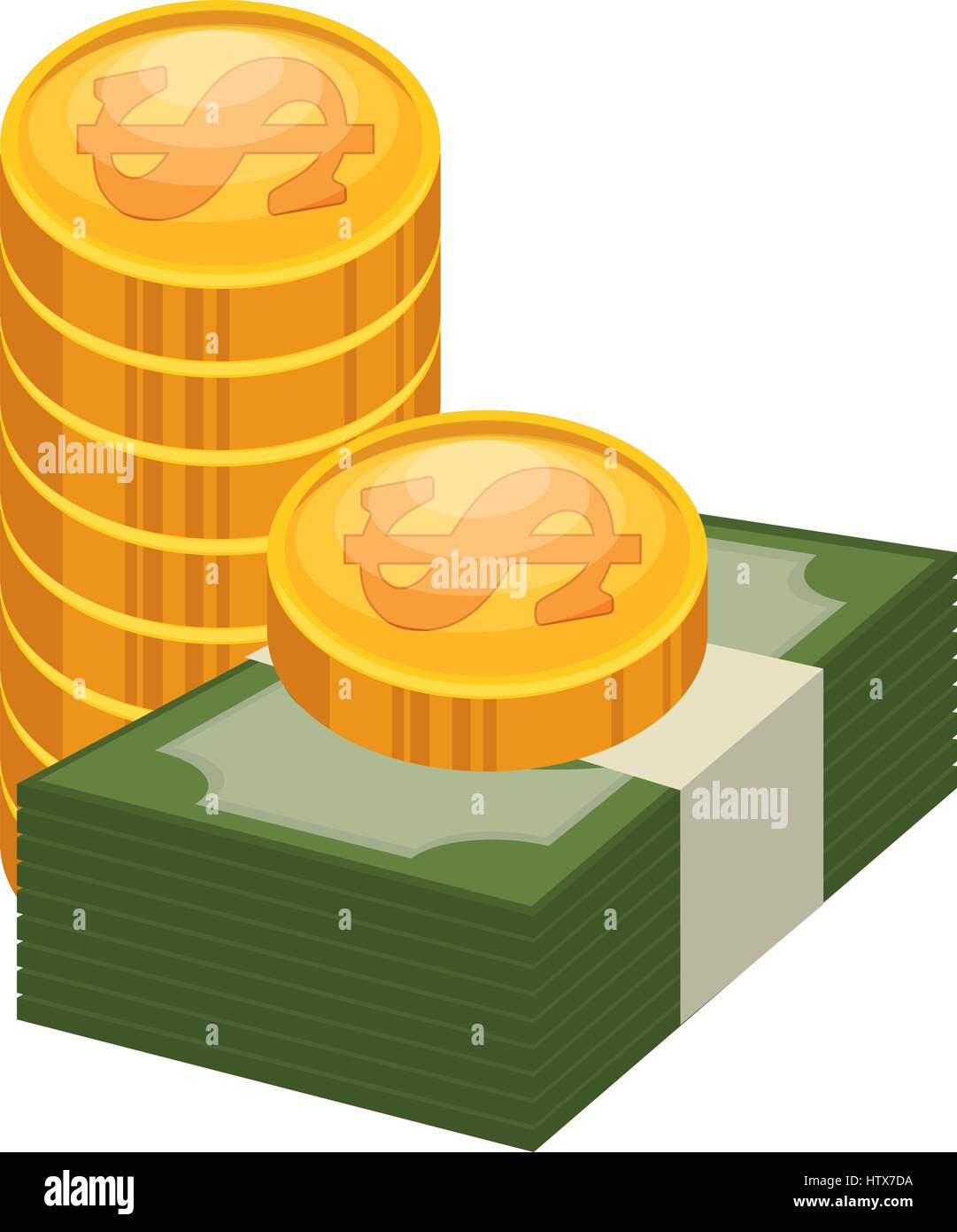 bills and coins icon Stock Vector Image & Art - Alamy