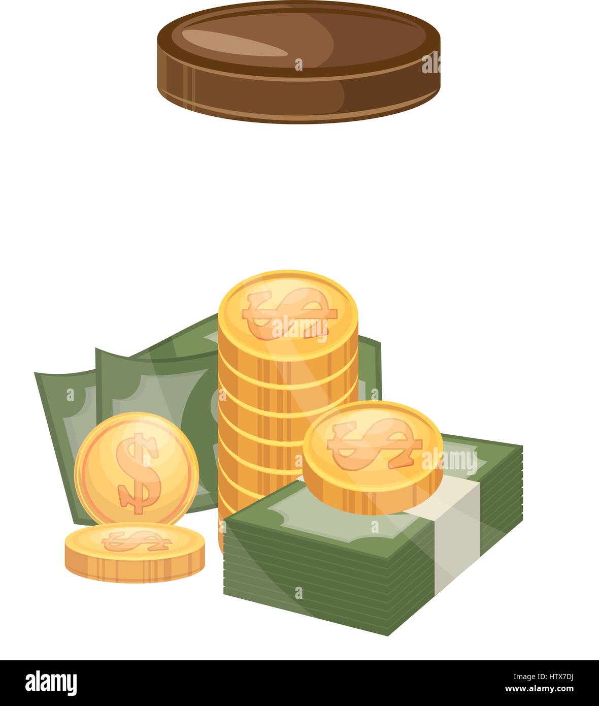 bills and coins icon Stock Vector Image & Art - Alamy