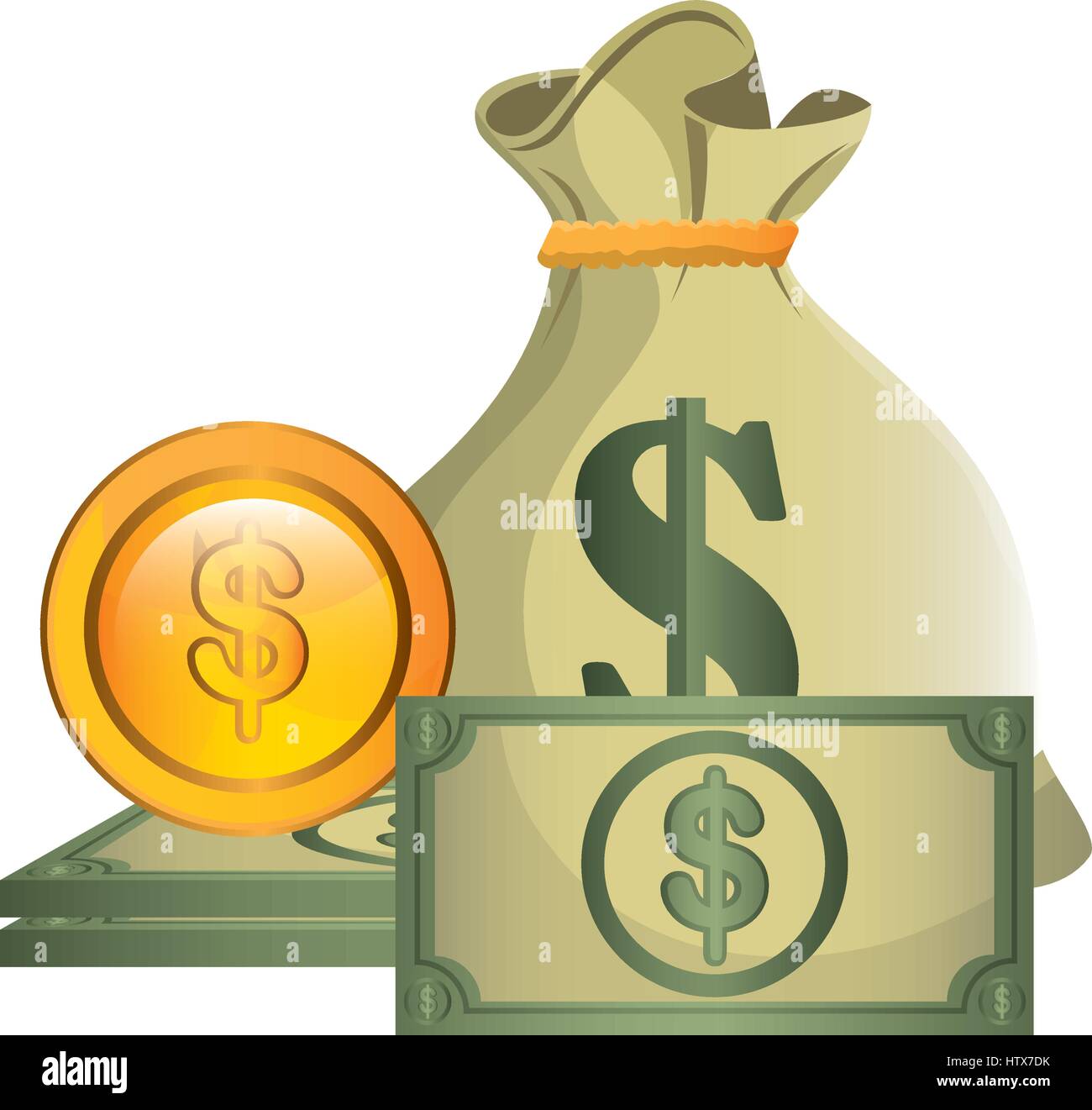 bills and coins icon Stock Vector Image & Art - Alamy