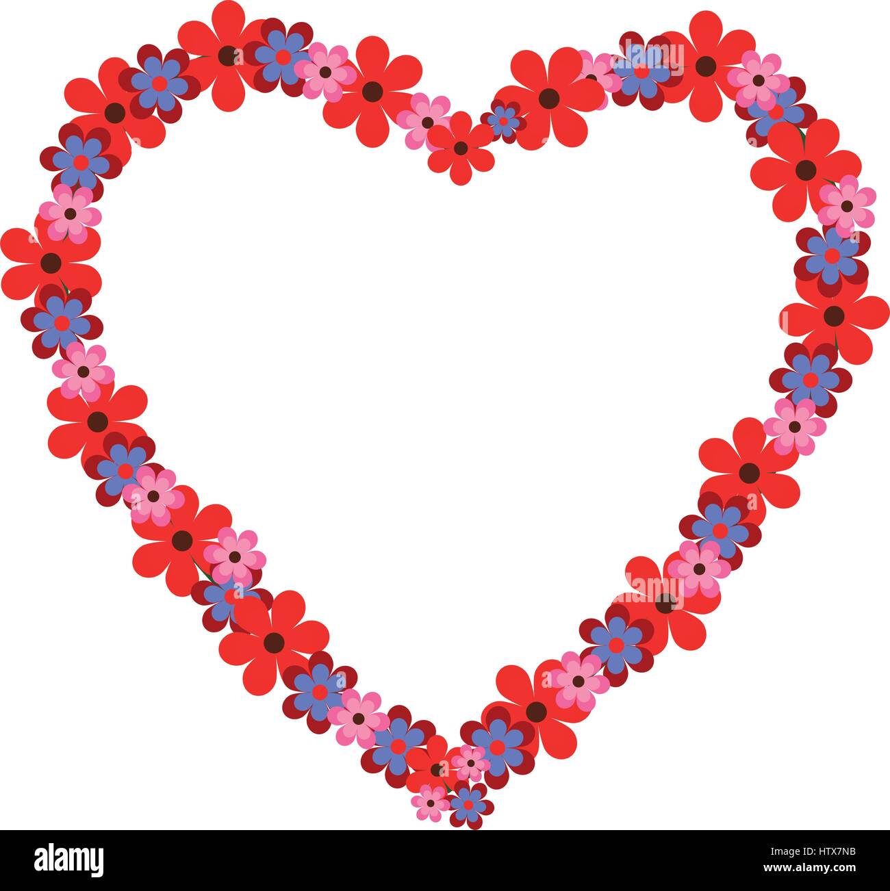 heart cute floral frame decorative Stock Vector Image & Art - Alamy