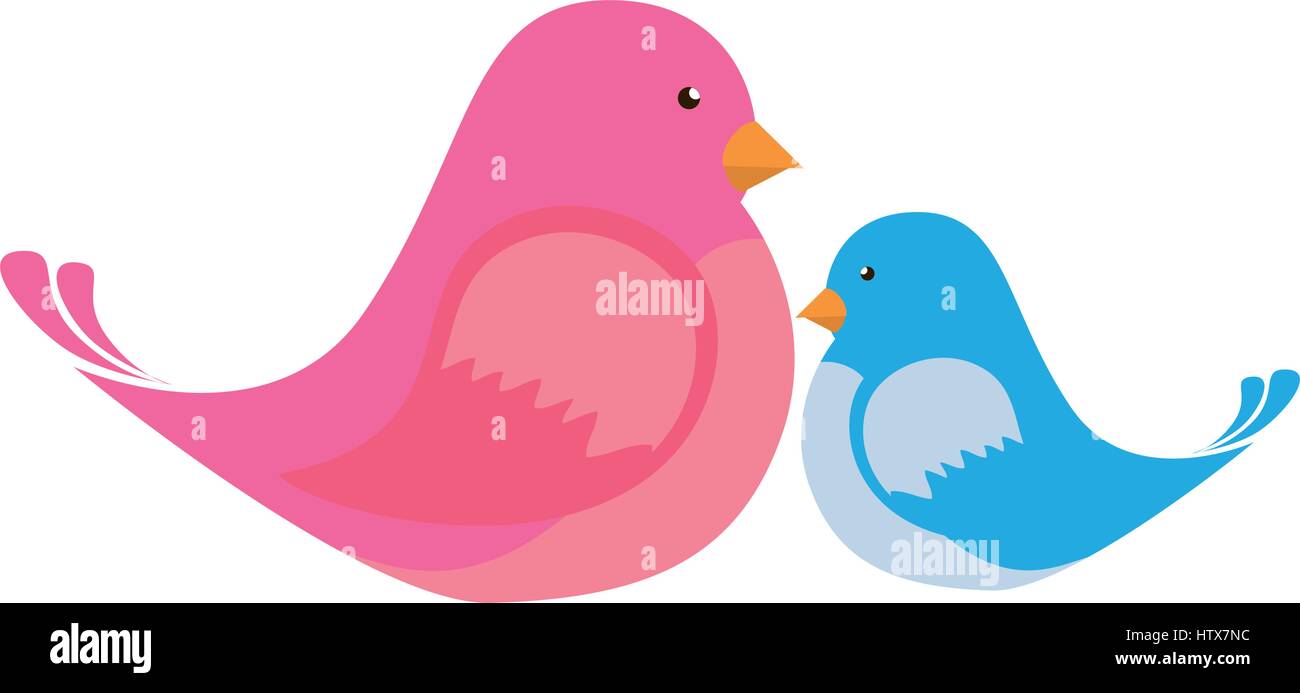cute birds couple icon Stock Vector Image & Art - Alamy