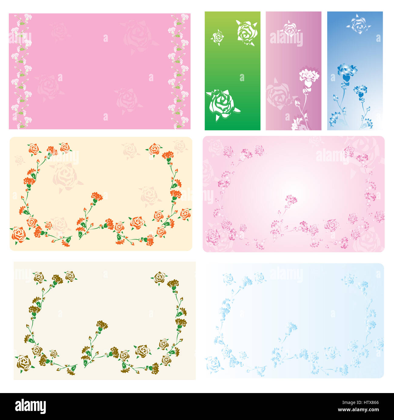 Vector flowers frame beautiful Cut Out Stock Images & Pictures - Alamy