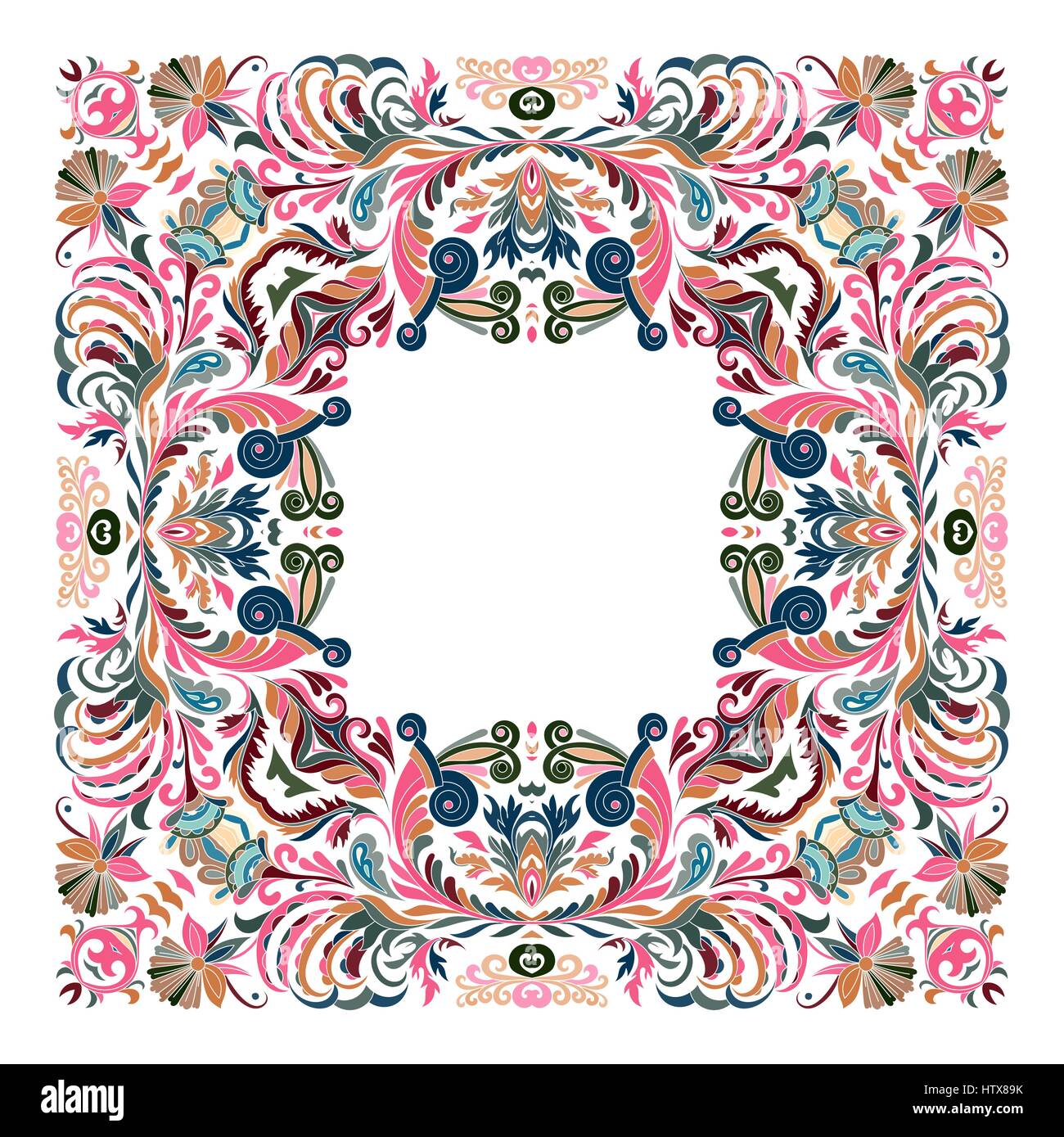 Eastern floral border design hi-res stock photography and images - Alamy
