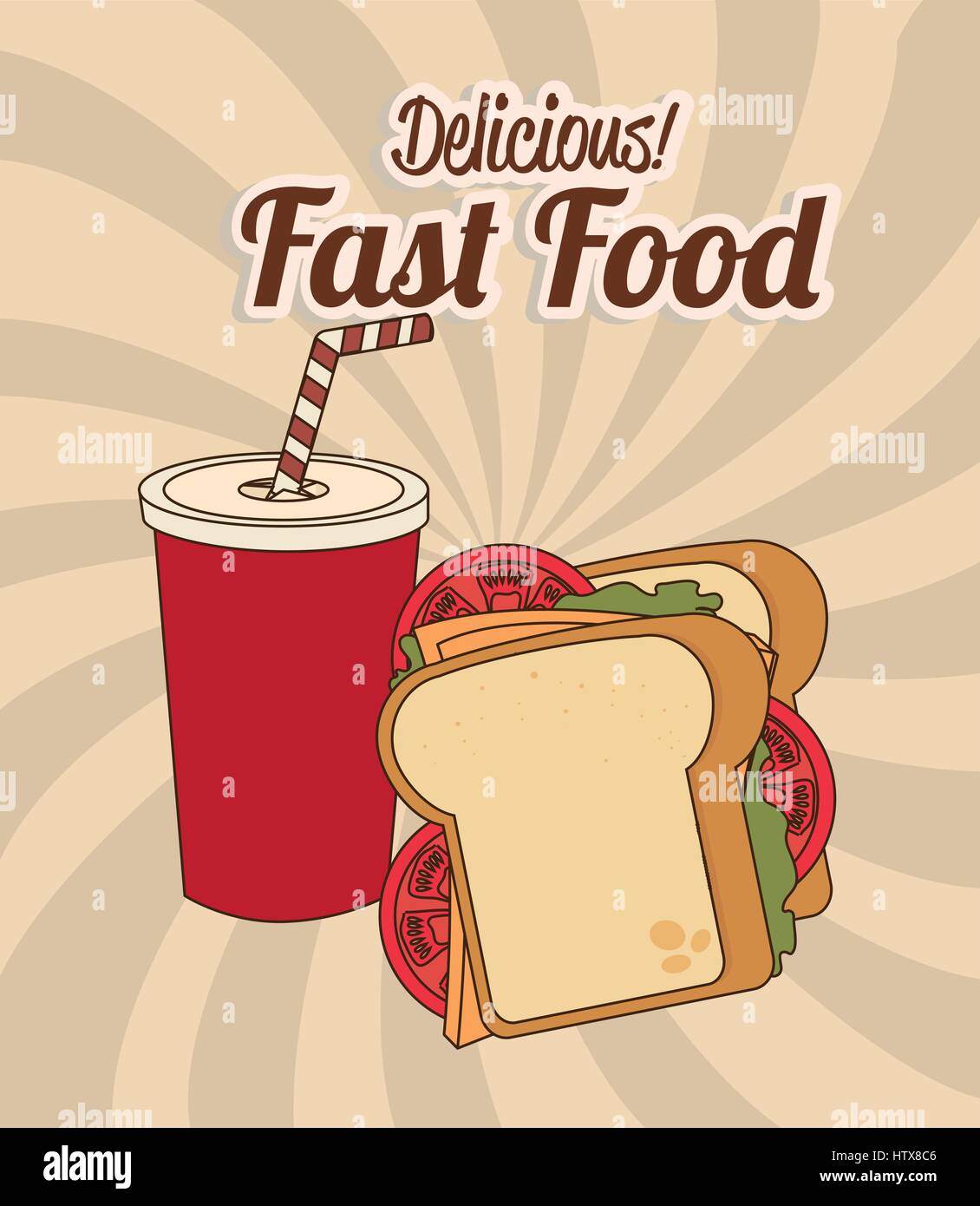 Food design over beige background vector illustration Stock Vector ...