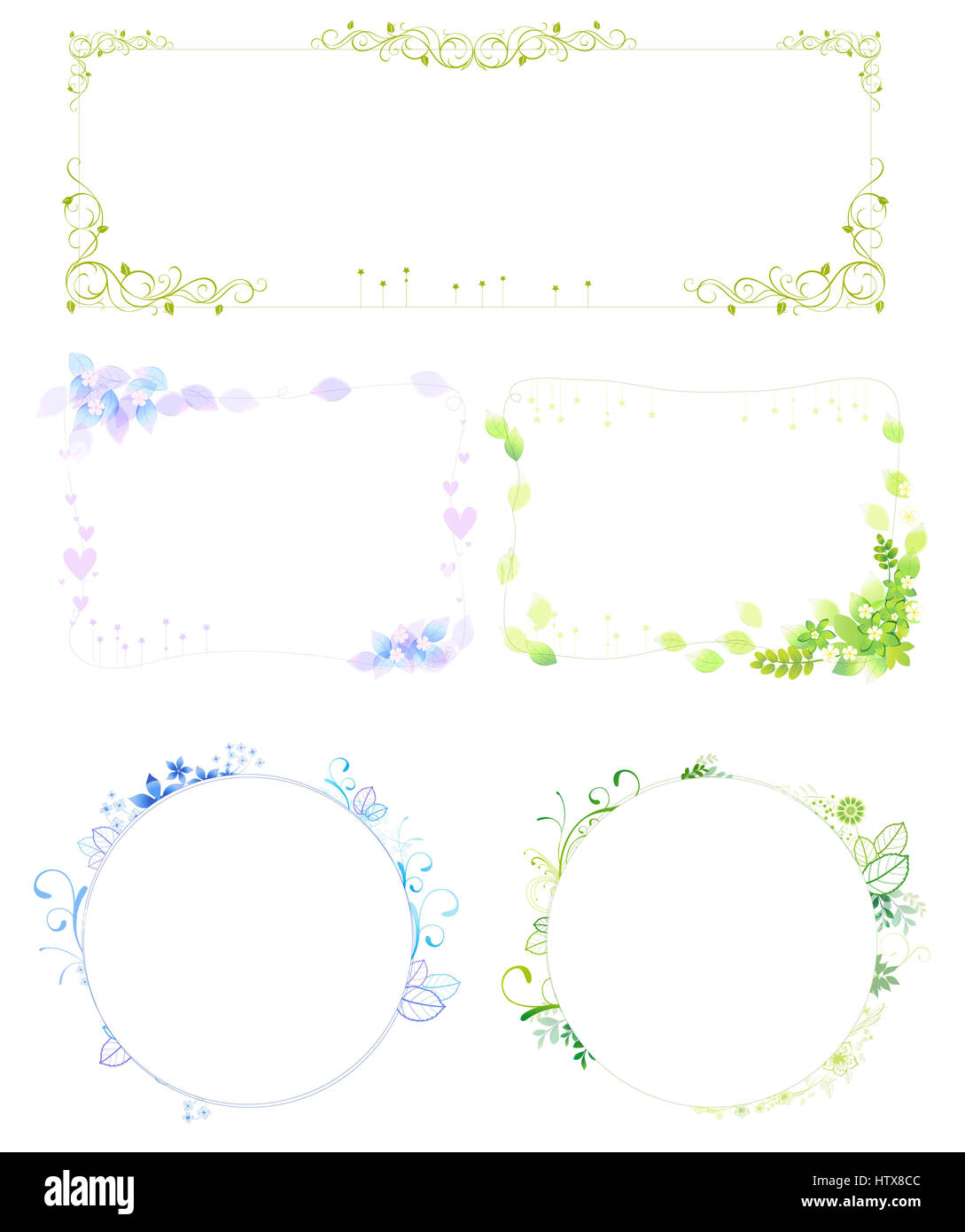 Vector flowers frame beautiful Cut Out Stock Images & Pictures - Alamy