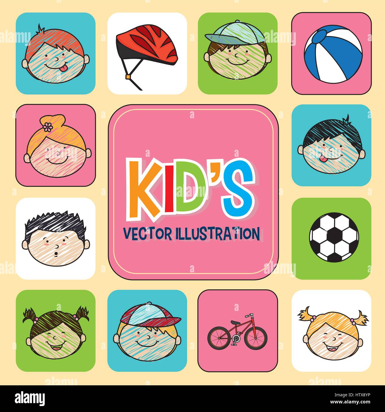 Kids design over beige background vector illustration Stock Vector ...