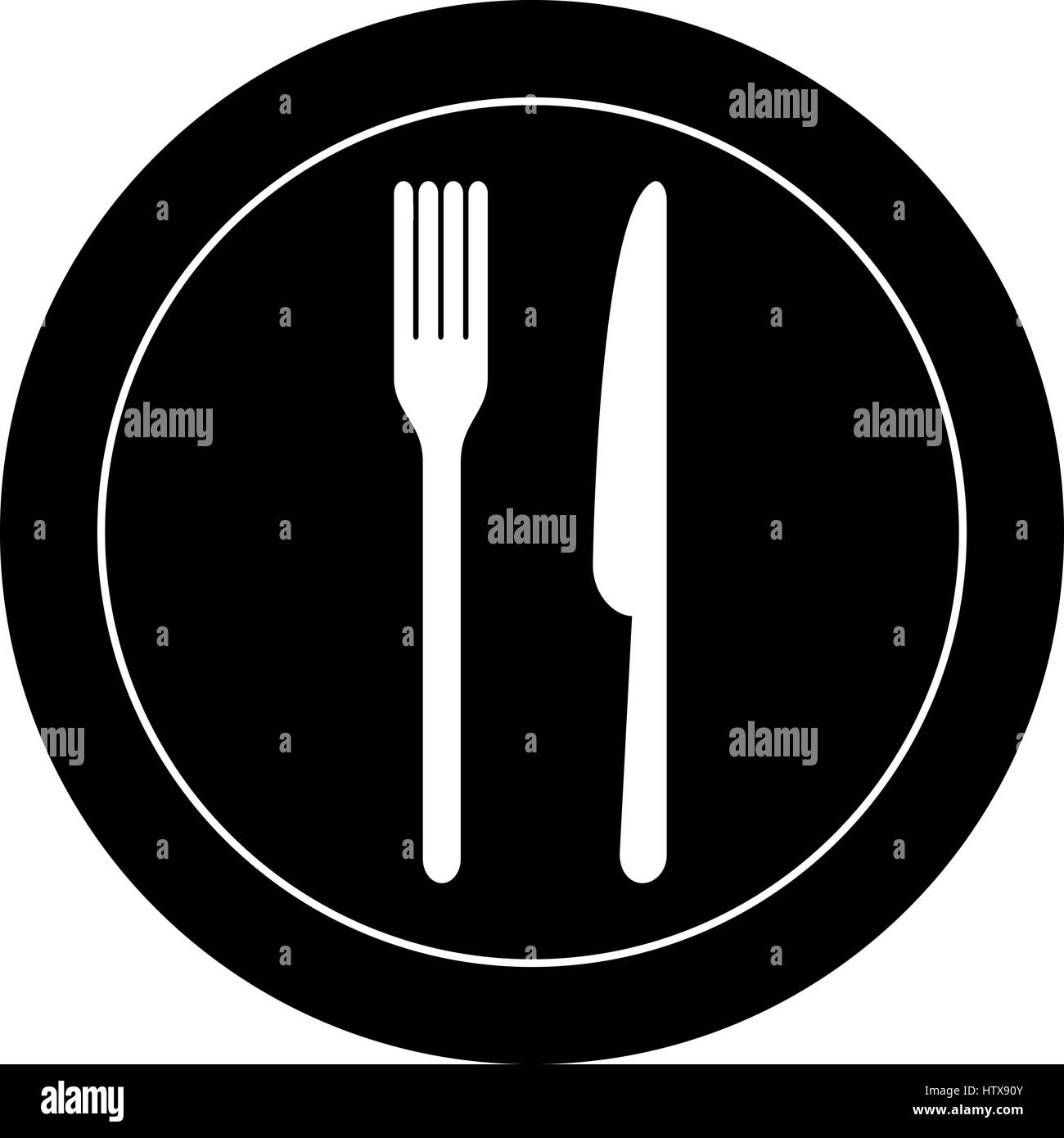 Dish icon image Black and White Stock Photos & Images - Alamy
