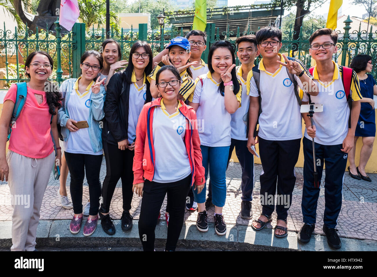 Vietnamese People in a street scene during the Lunar New Year(Tet Stock ...